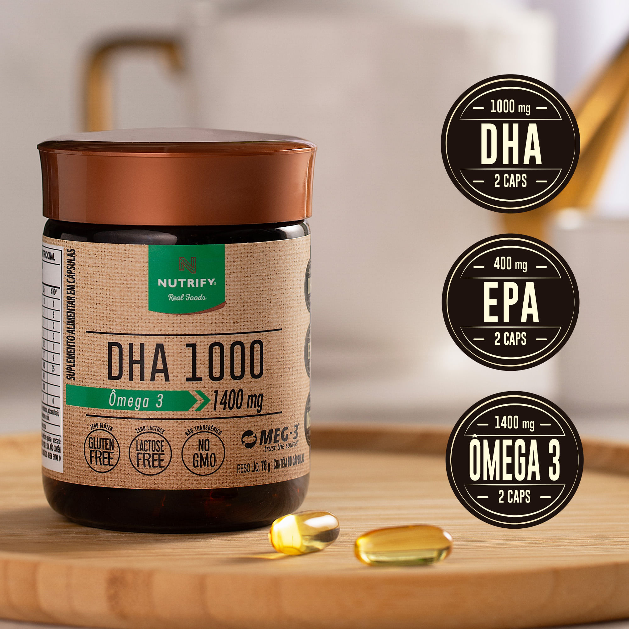 EPA Ômega 3 + DHA - 60 Cápsulas - Nutrify - Nutrify