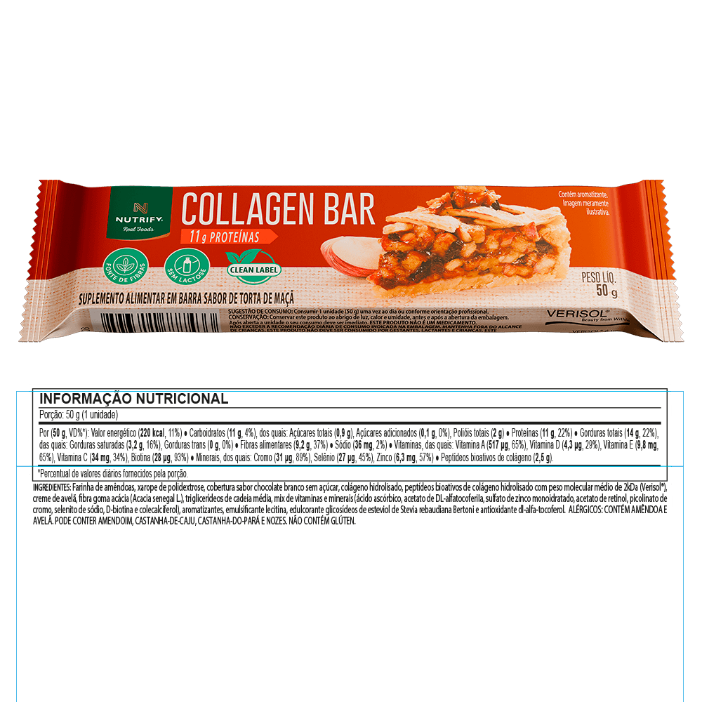 Collagen bar com VerisolⓇ | Barra de colágeno Nutrify - Nutrify